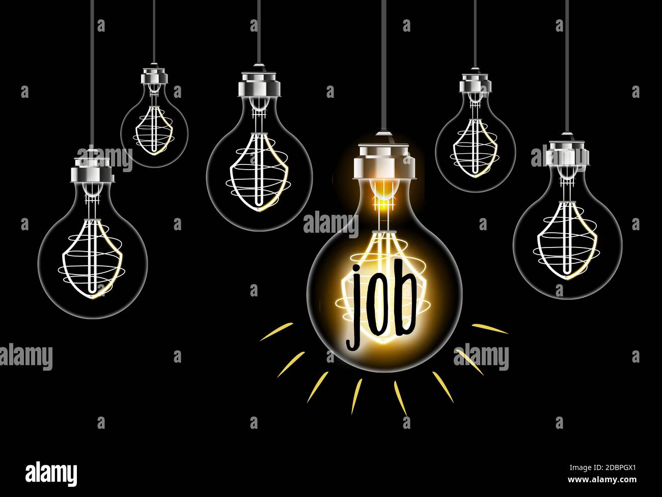 Light bulb concept on the theme of employment Stock Photo - Alamy