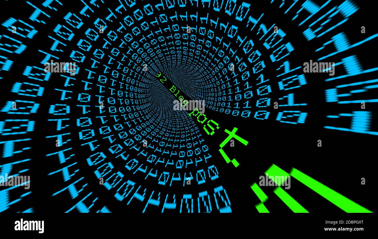 Blog post data tunnel Stock Photo - Alamy