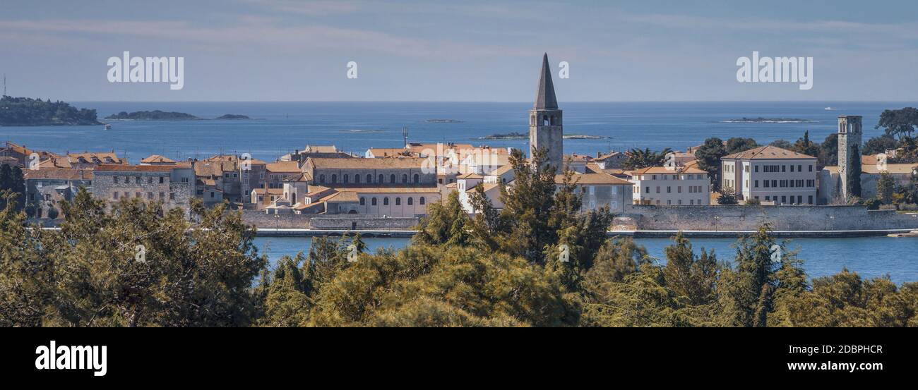 Croatia - Panoramic view of the ancient town of Poreč on the Adriatic ...