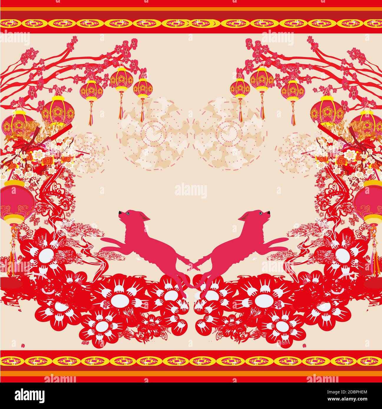 Chinese zodiac the year of Dog Stock Photo - Alamy