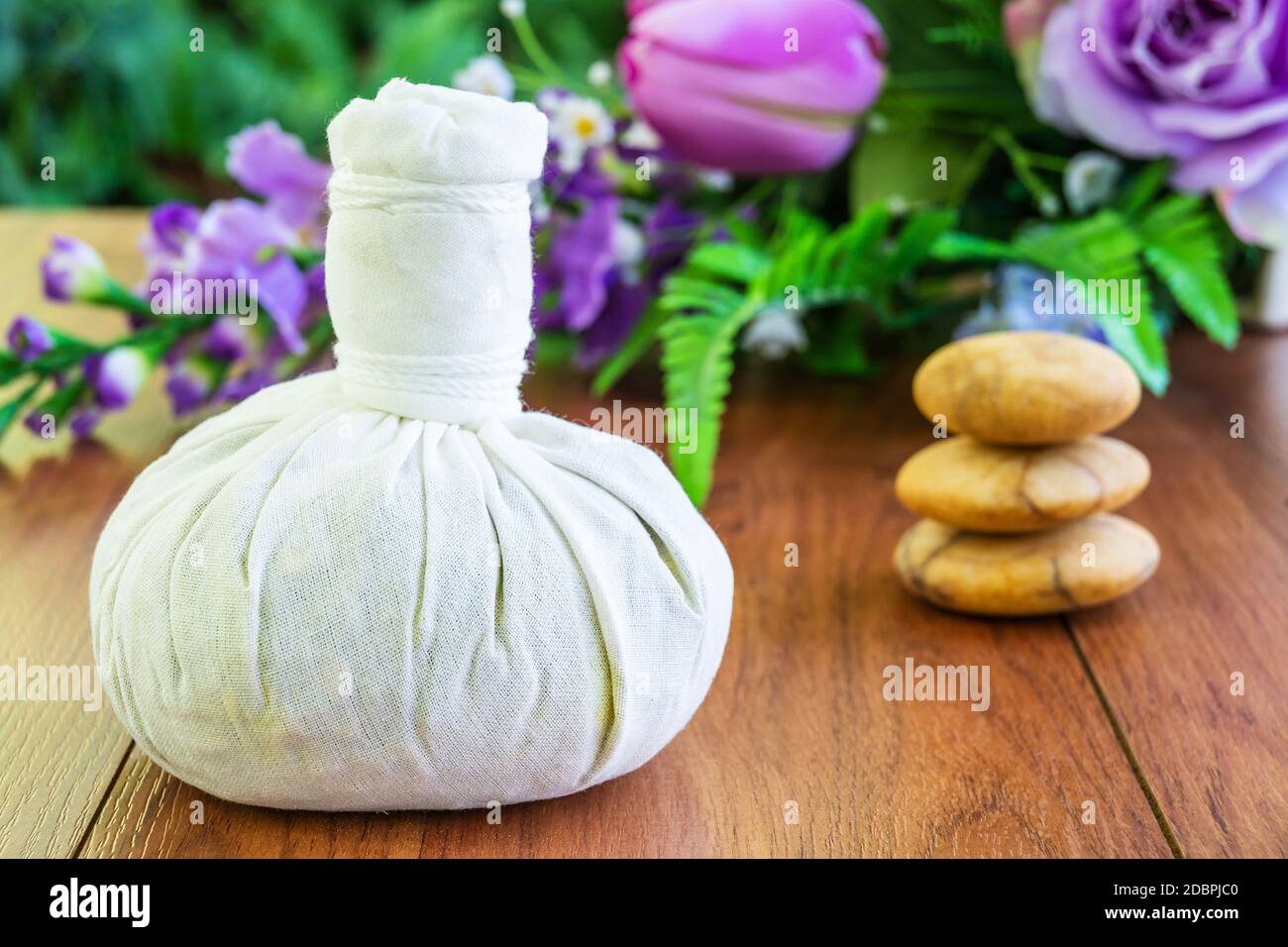Thai Spa massage setting with thai herbal compress balls Stock Photo ...