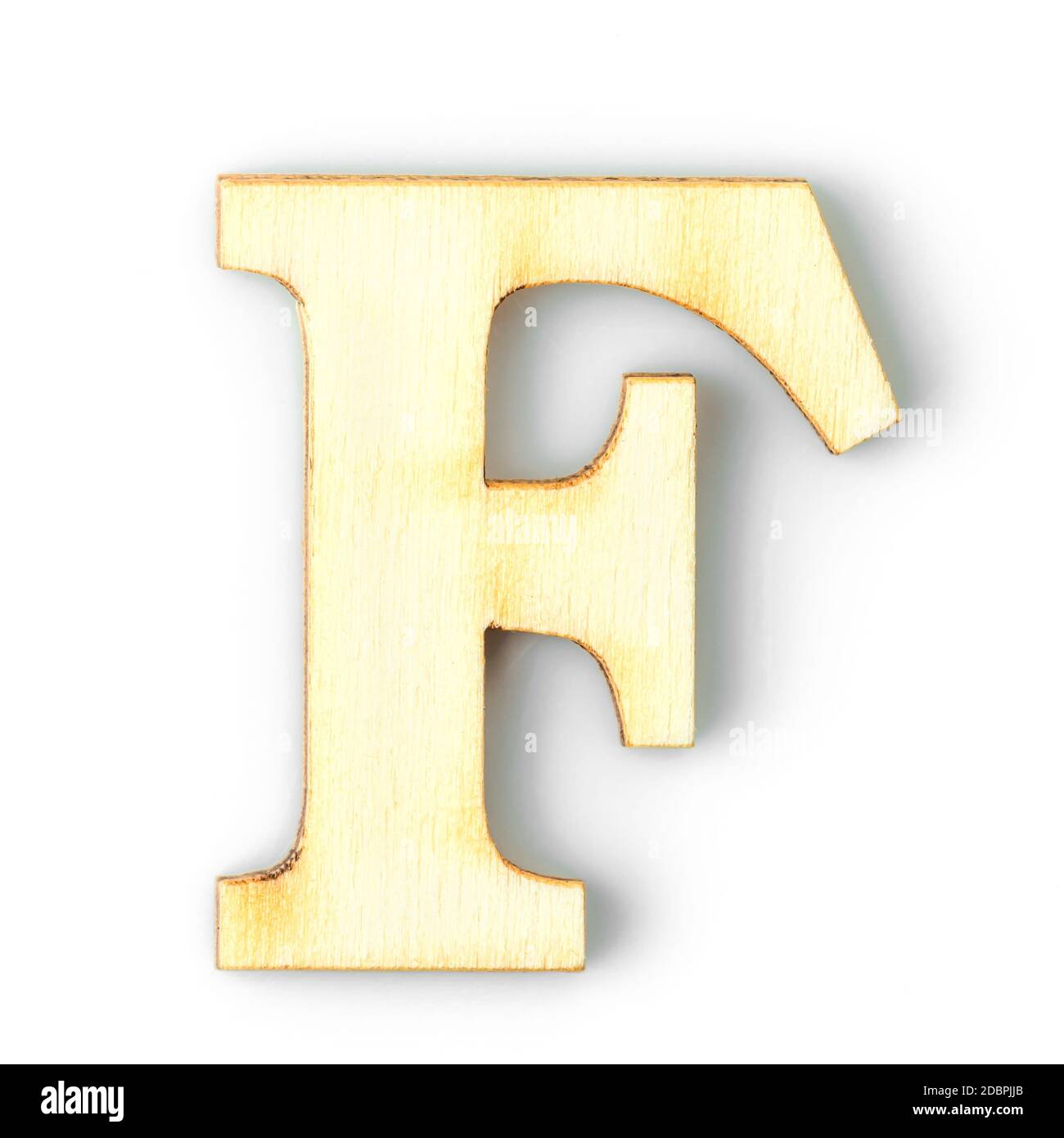 Wooden Alphabet study english letter with drop shadow on white ...
