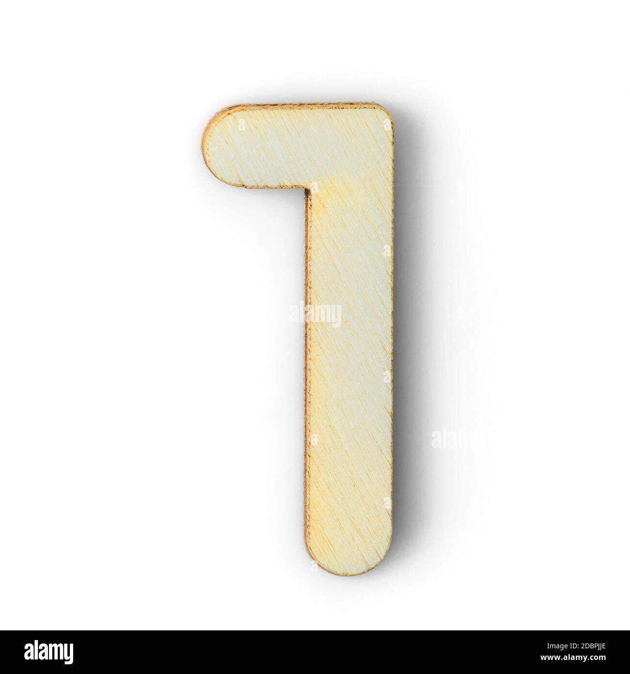 Wooden numeric 1 with drop shadow on white background Stock Photo - Alamy
