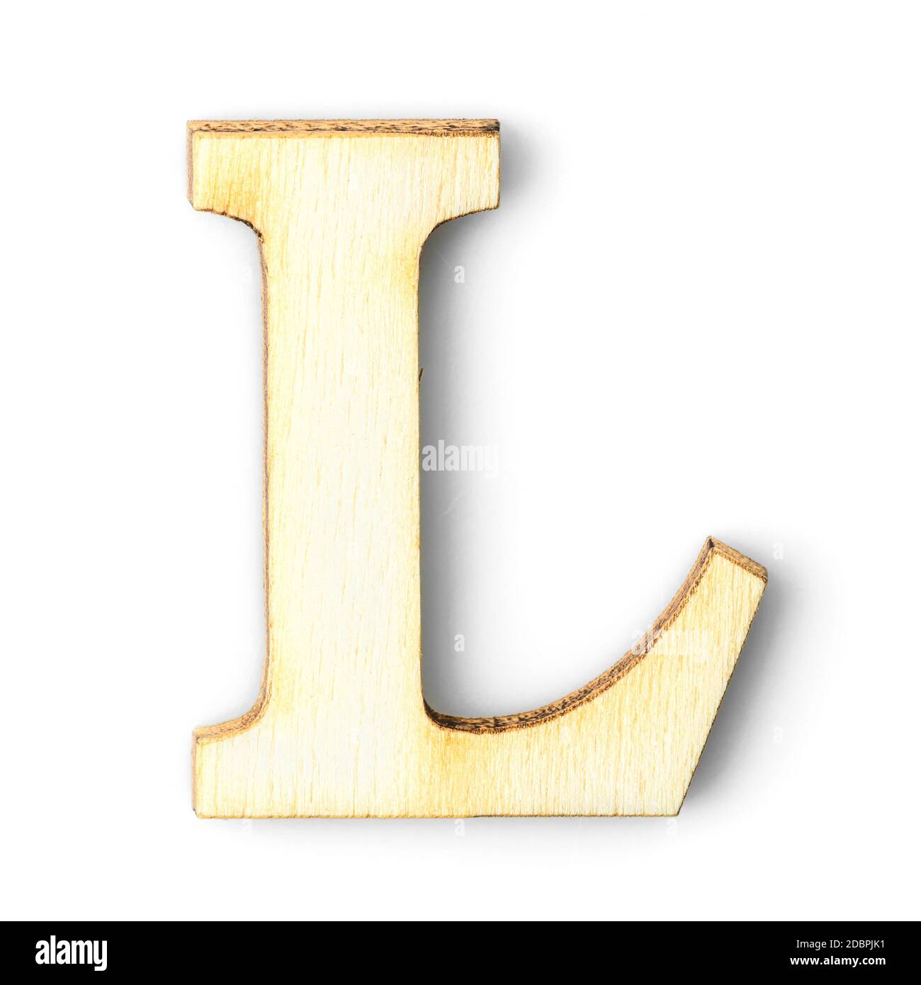 Wooden Alphabet study english letter with drop shadow on white ...