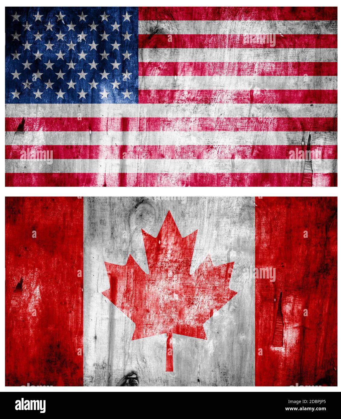 Two flags wooden textured. Relations Stock Photo - Alamy