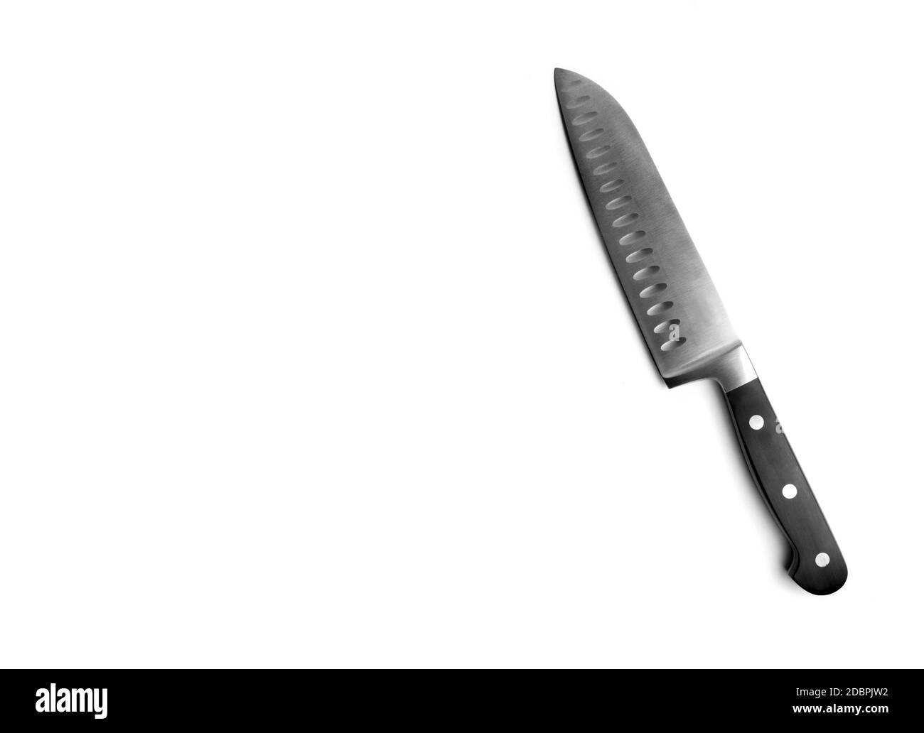Black kitchen knife on the white Stock Photo - Alamy