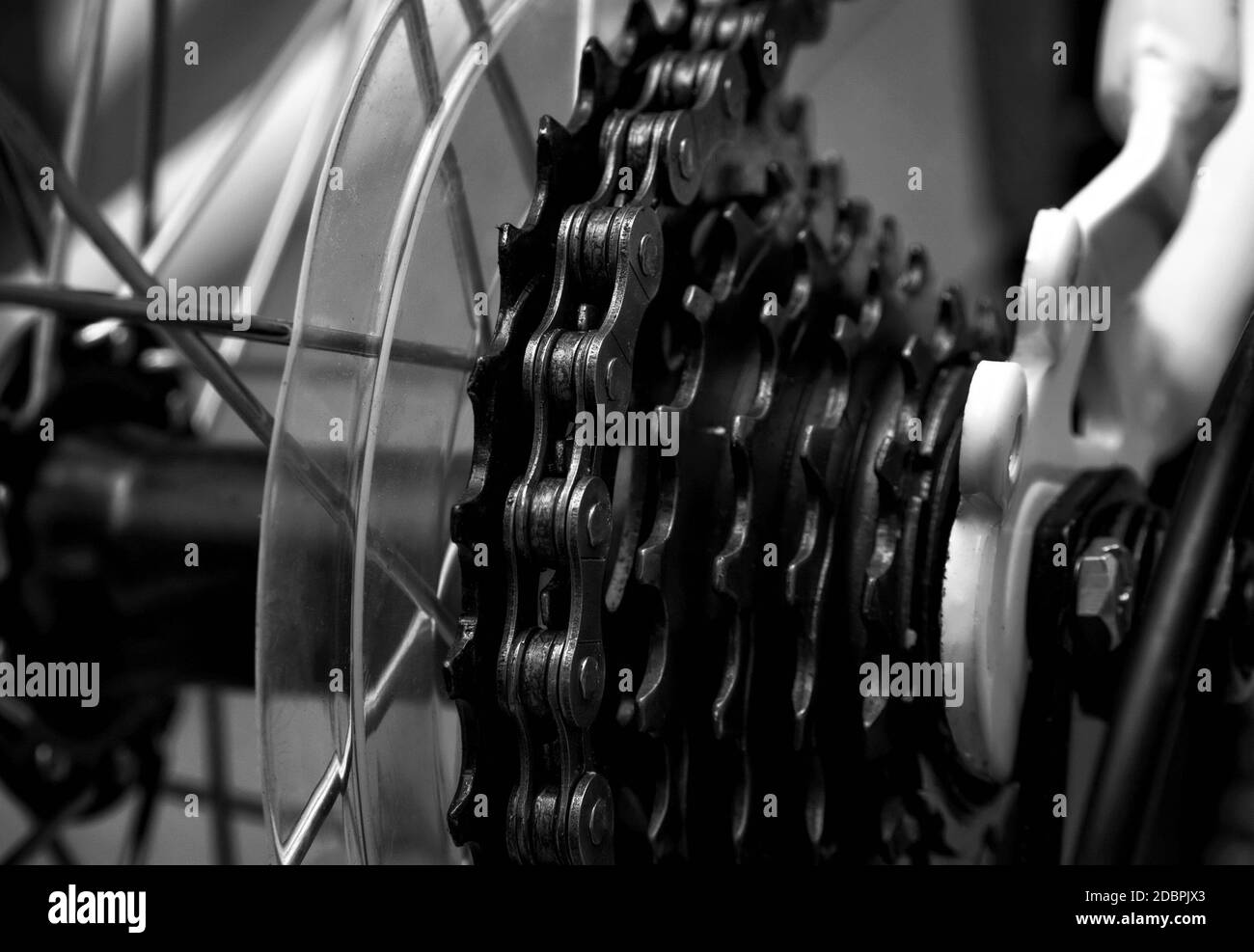 Bicycle chain system closeup, Toned picture Stock Photo - Alamy