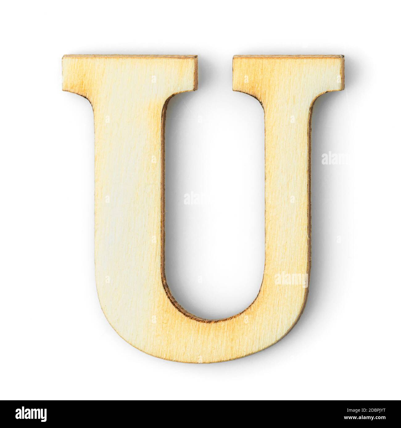 Wooden Alphabet study english letter with drop shadow on white ...