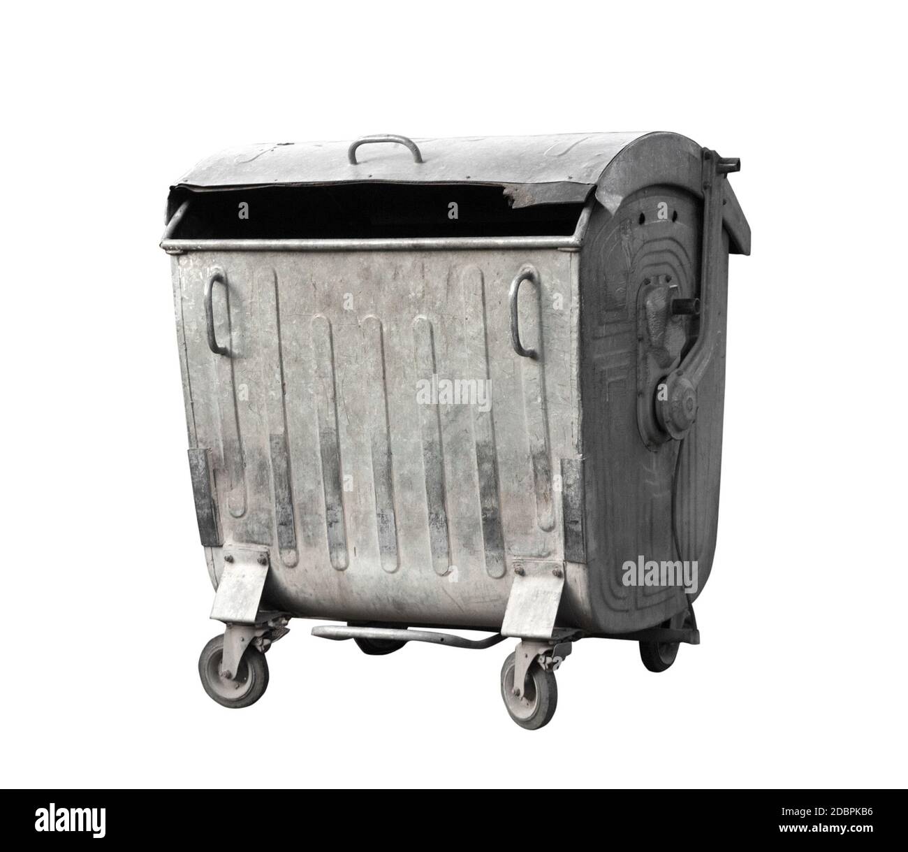 Old outdoor garbage bin on white Stock Photo - Alamy