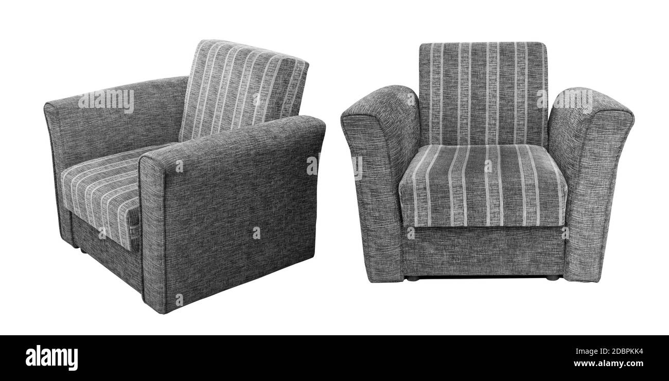 Vintage soft armchair isolated on white Stock Photo - Alamy