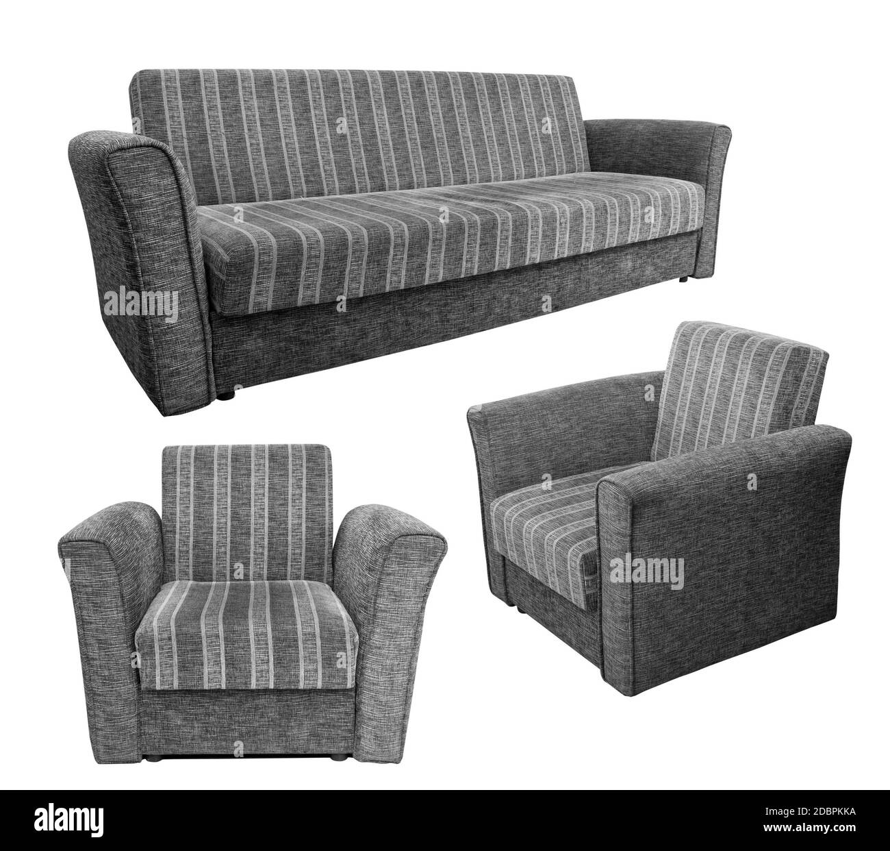 Vintage soft armchairs isolated on white Stock Photo - Alamy