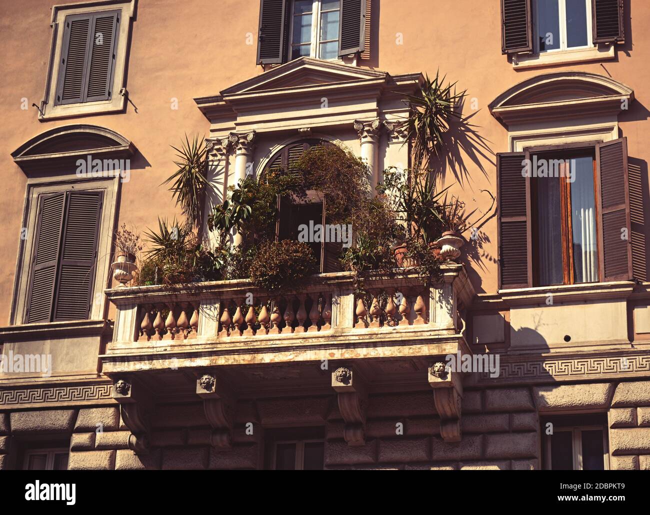 Italian traditional balconies closeup Stock Photo - Alamy