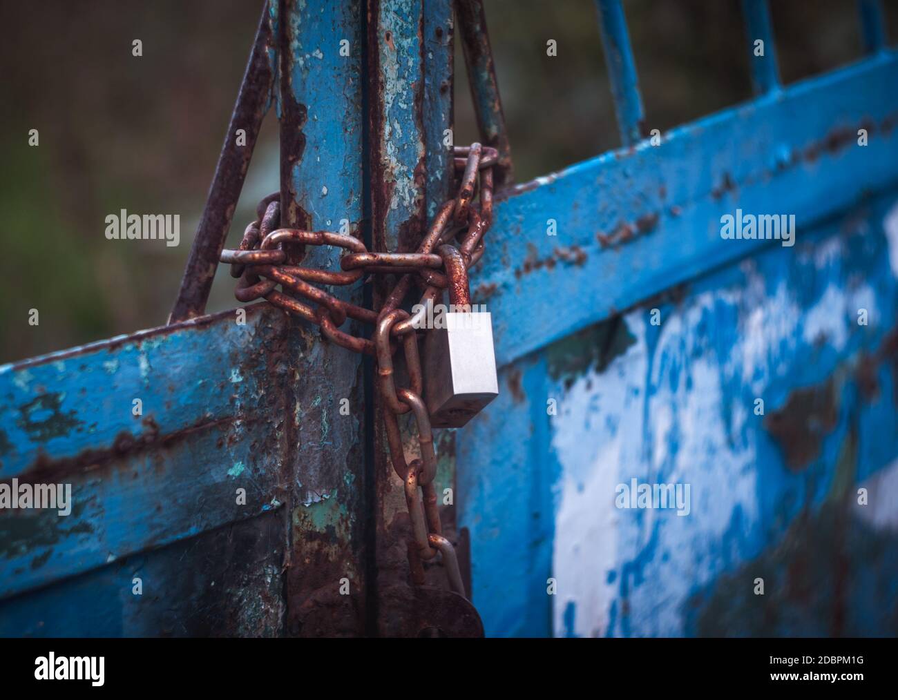 Old and rusty gate lock Stock Photo - Alamy