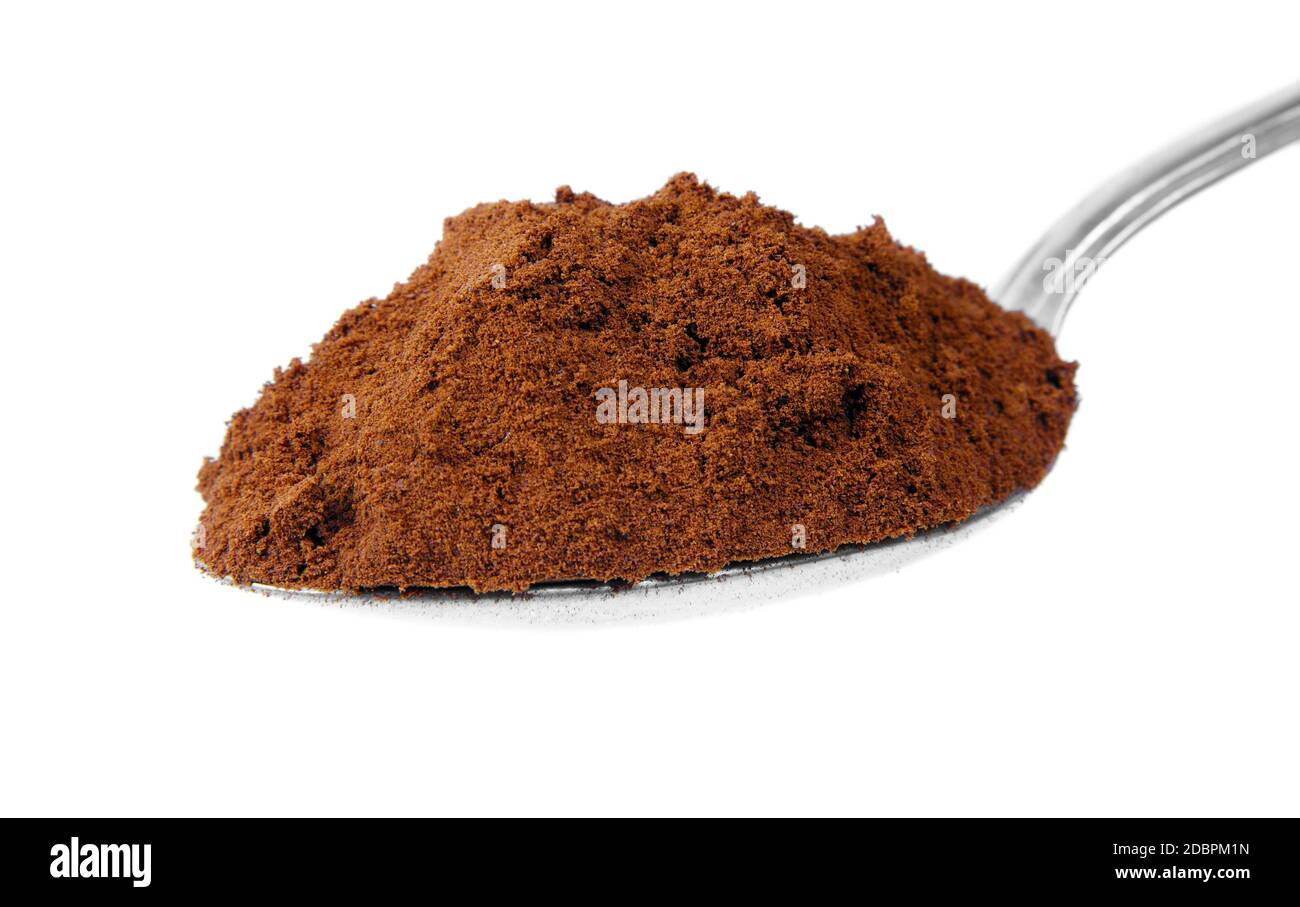 Coffee powder on the spoon Stock Photo - Alamy