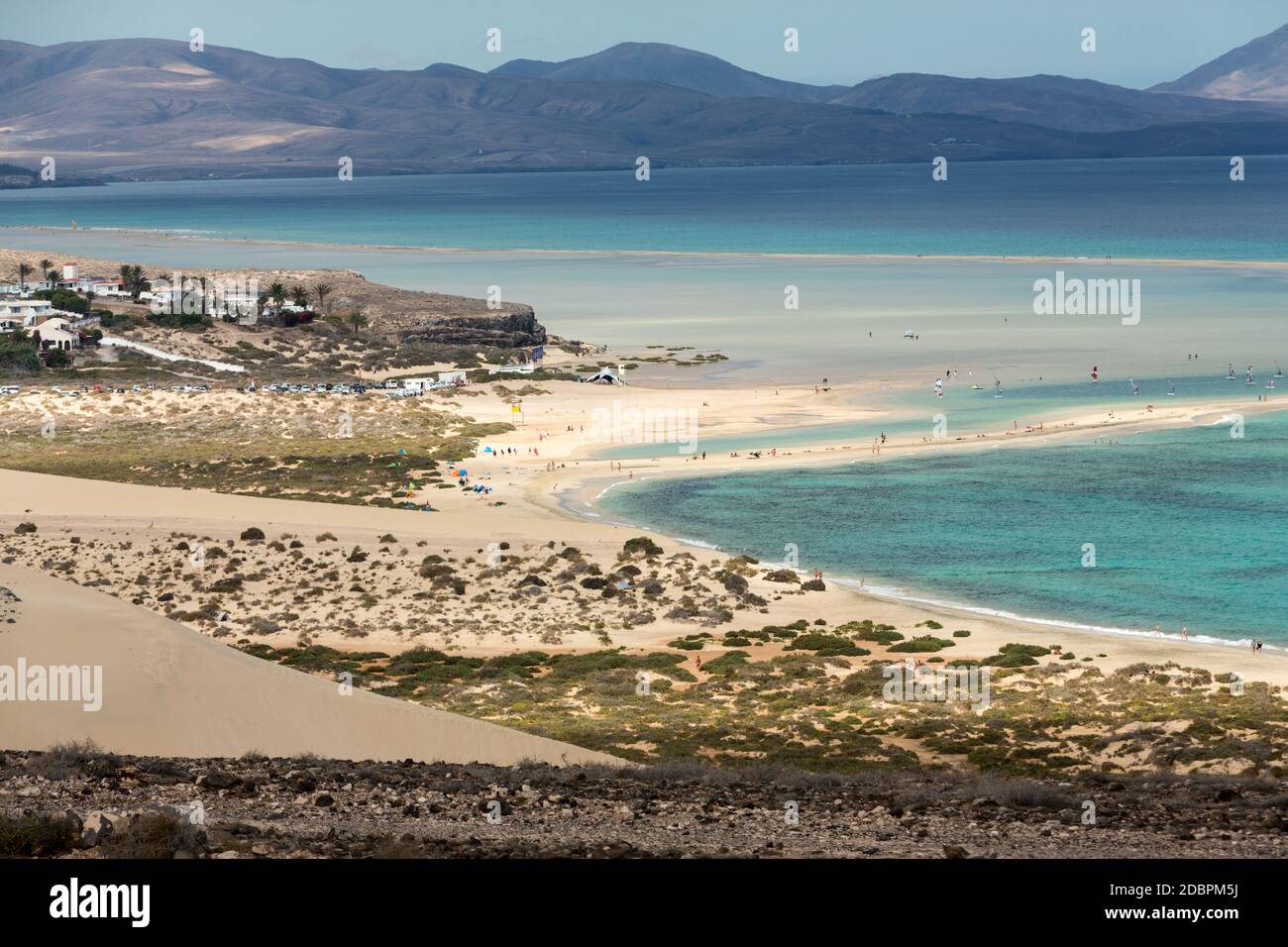 Beach Playa de Sotavento, Canary Island Fuerteventura, Spain Stock ...