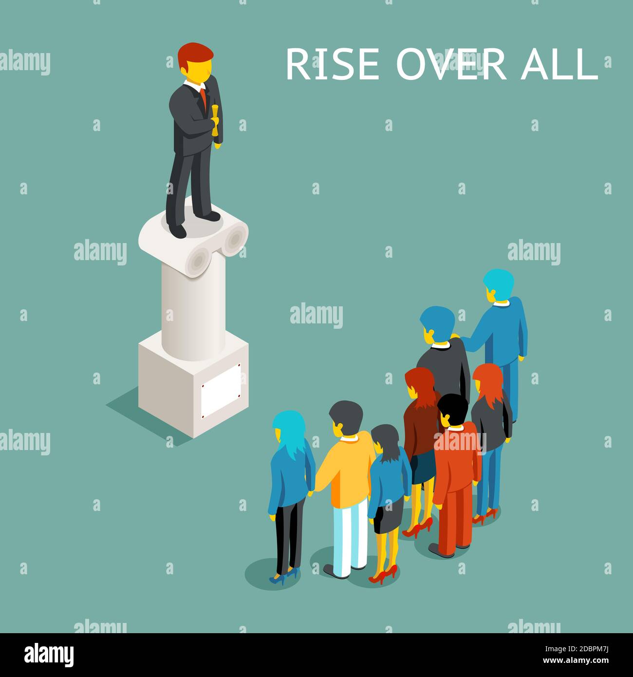 Orator public speech. Flat isometric conference or presentation ...