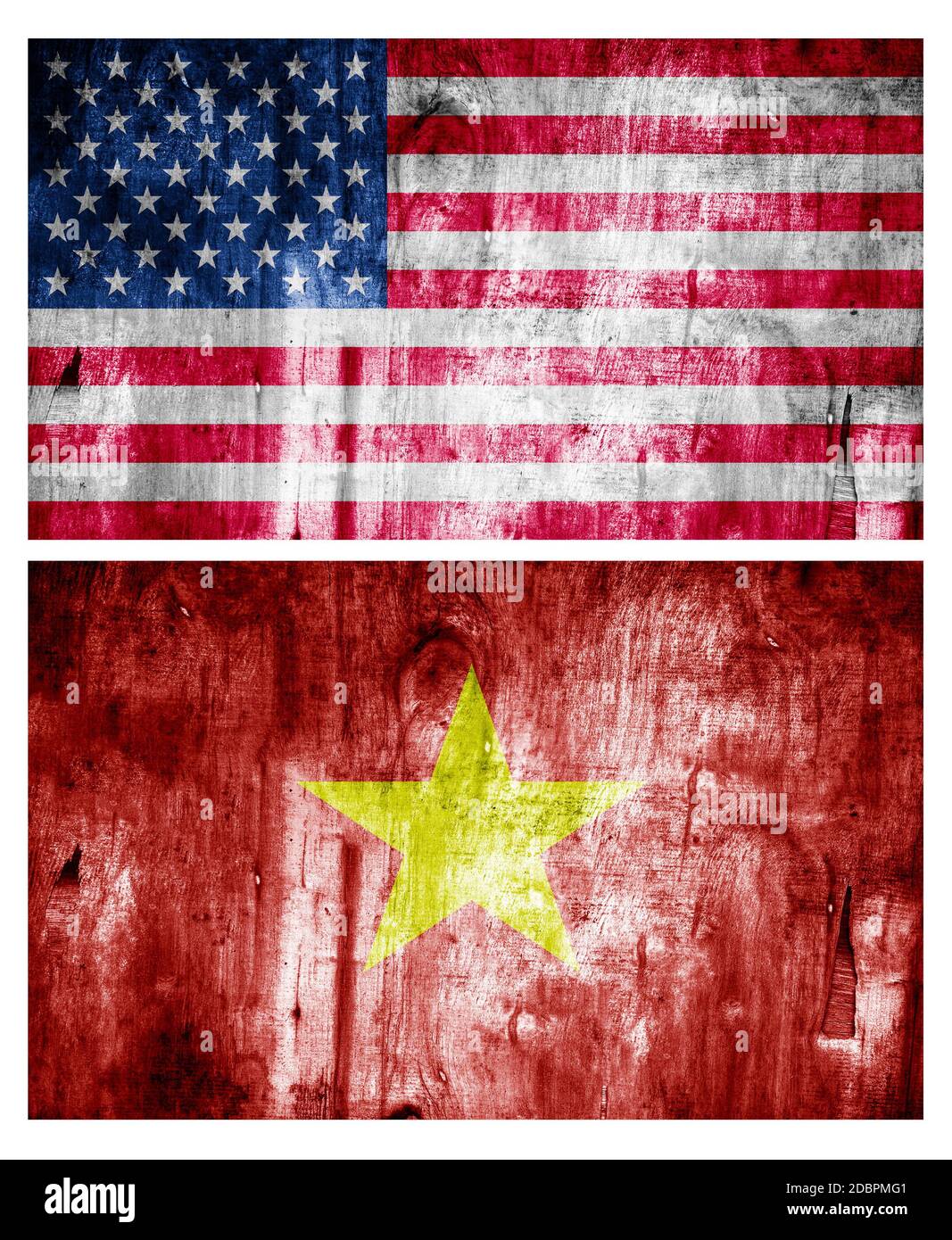 Two flags wooden textured. Relations Stock Photo - Alamy