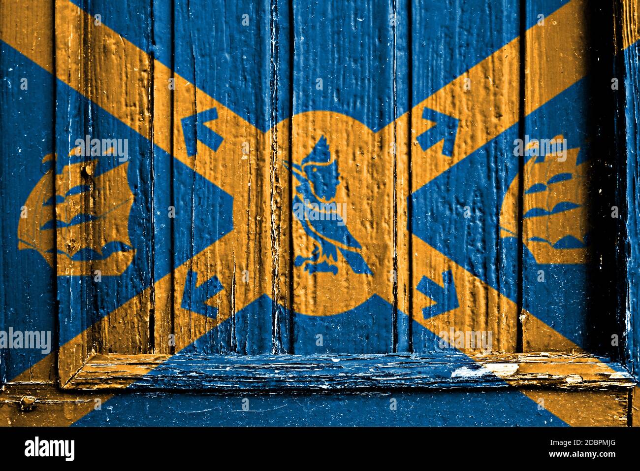 flag of Halifax painted on wooden frame Stock Photo - Alamy