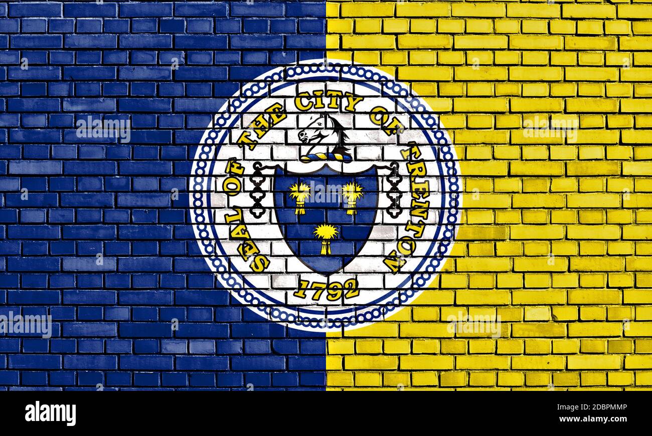 flag of Trenton painted on brick wall Stock Photo - Alamy