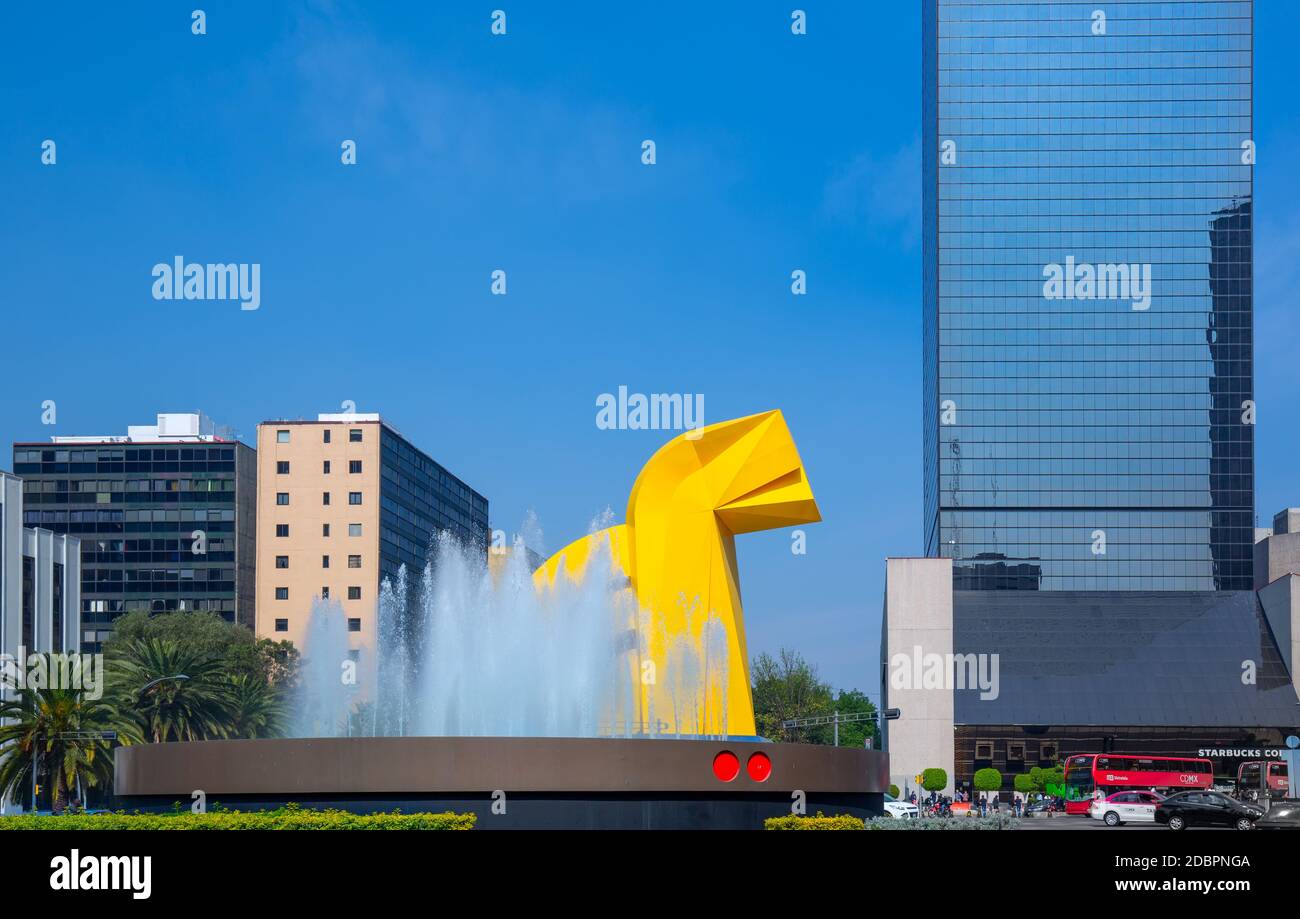 Mexico City, Mexico-10 March, 2020: Landmark El Caballito Monument ...