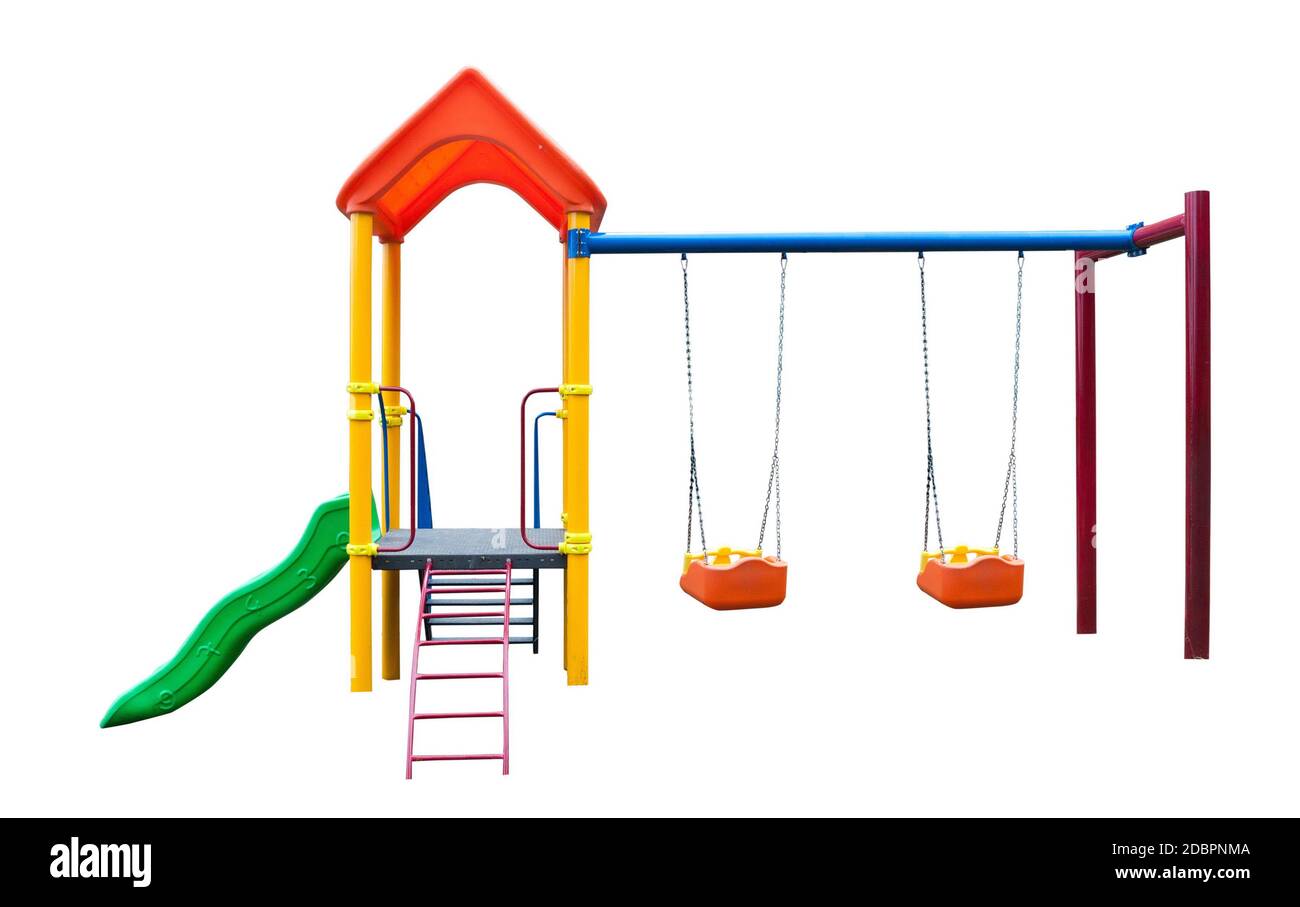 Children playground isolated on white Stock Photo - Alamy