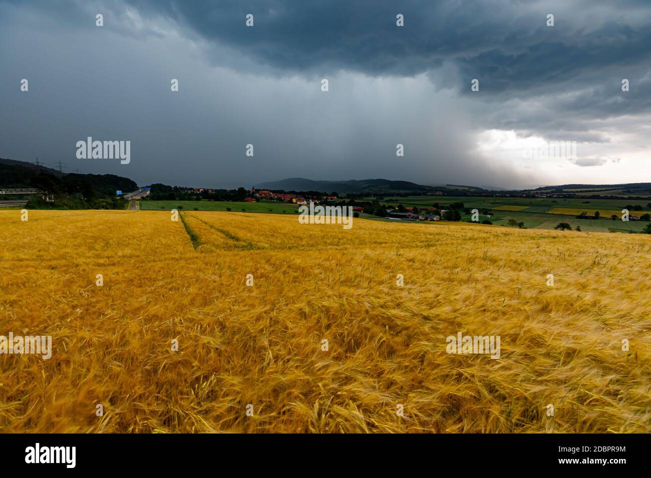 Heavy rain and thunderstorm in Germany Stock Photo - Alamy