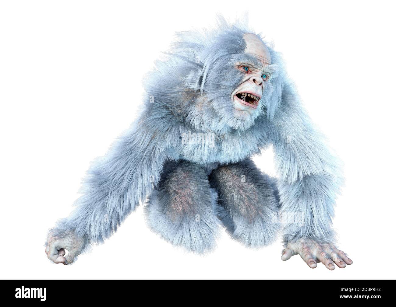 3D rendering of a fantasy creature yeti isolated on white background ...