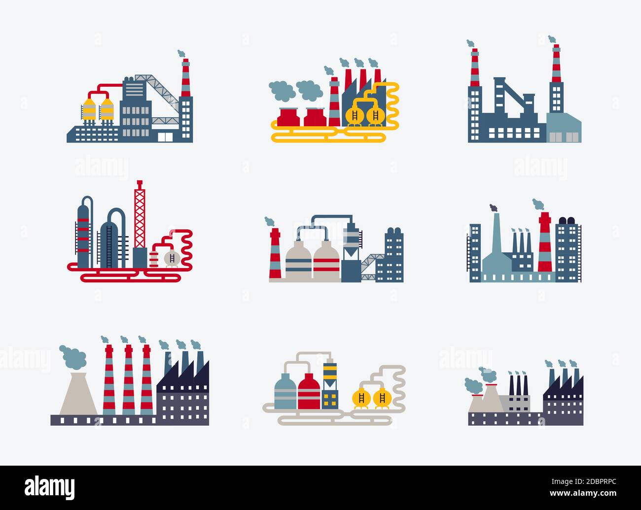 Industrial factory buildings icons, vector eps10 illustration Stock ...