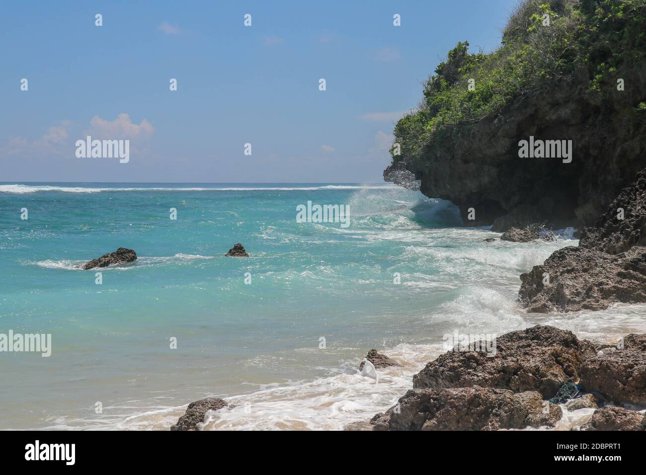 Pantai Gunung Payung beach with fine golden sand, Bali. Turquoise blue ...