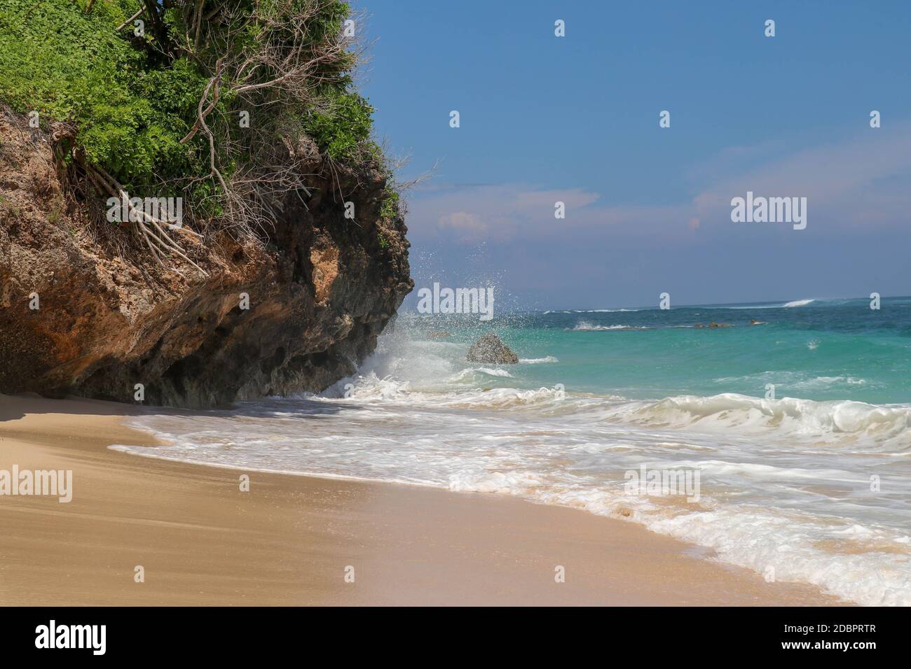 Pantai Gunung Payung beach with fine golden sand, Bali. Turquoise blue ...