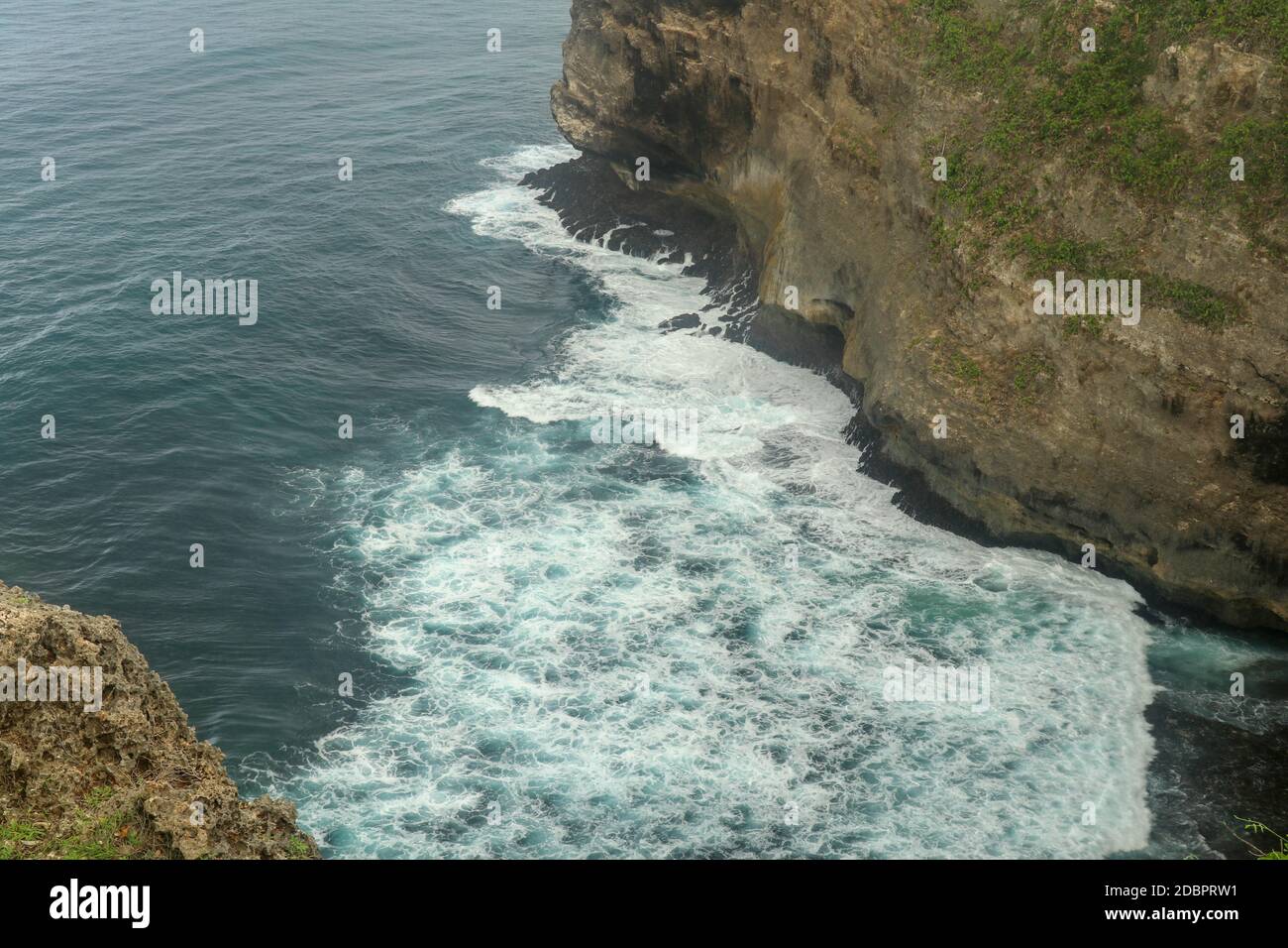 Overview panorama ocean shore, cliff. Sunset. Bali. Overwhelmed scene ...