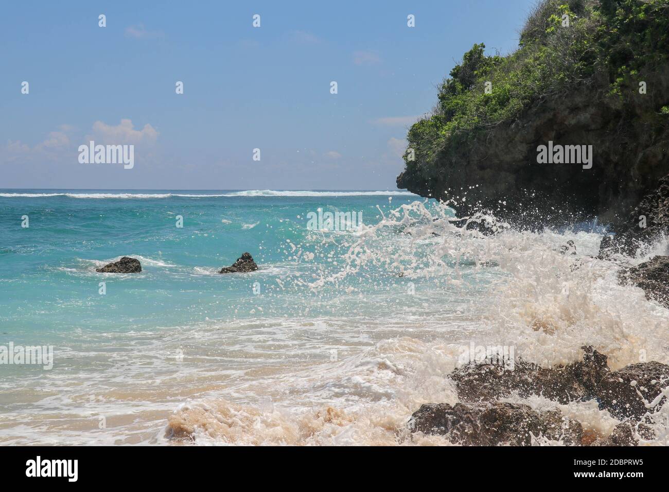 Pantai Gunung Payung beach with fine golden sand, Bali. Turquoise blue ...