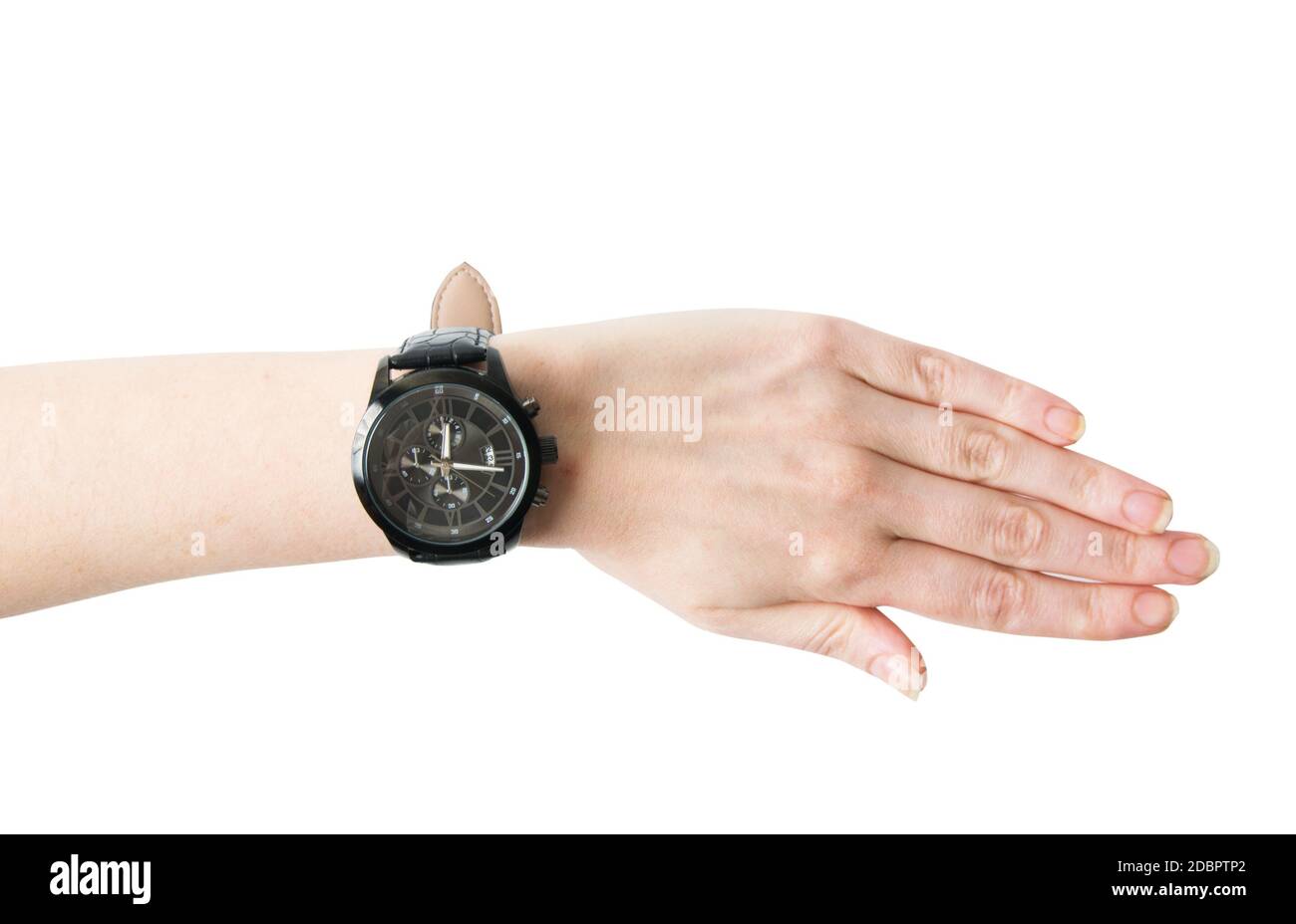 Female hand with the wrist watch Stock Photo - Alamy