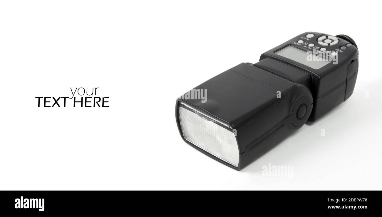 Camera flash with copy space Stock Photo - Alamy