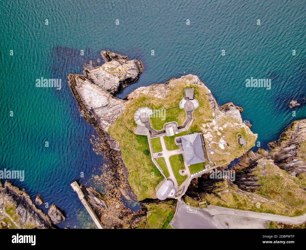 Fort Dunree at Dunree Head in Ireland - aerial photography Stock Photo ...