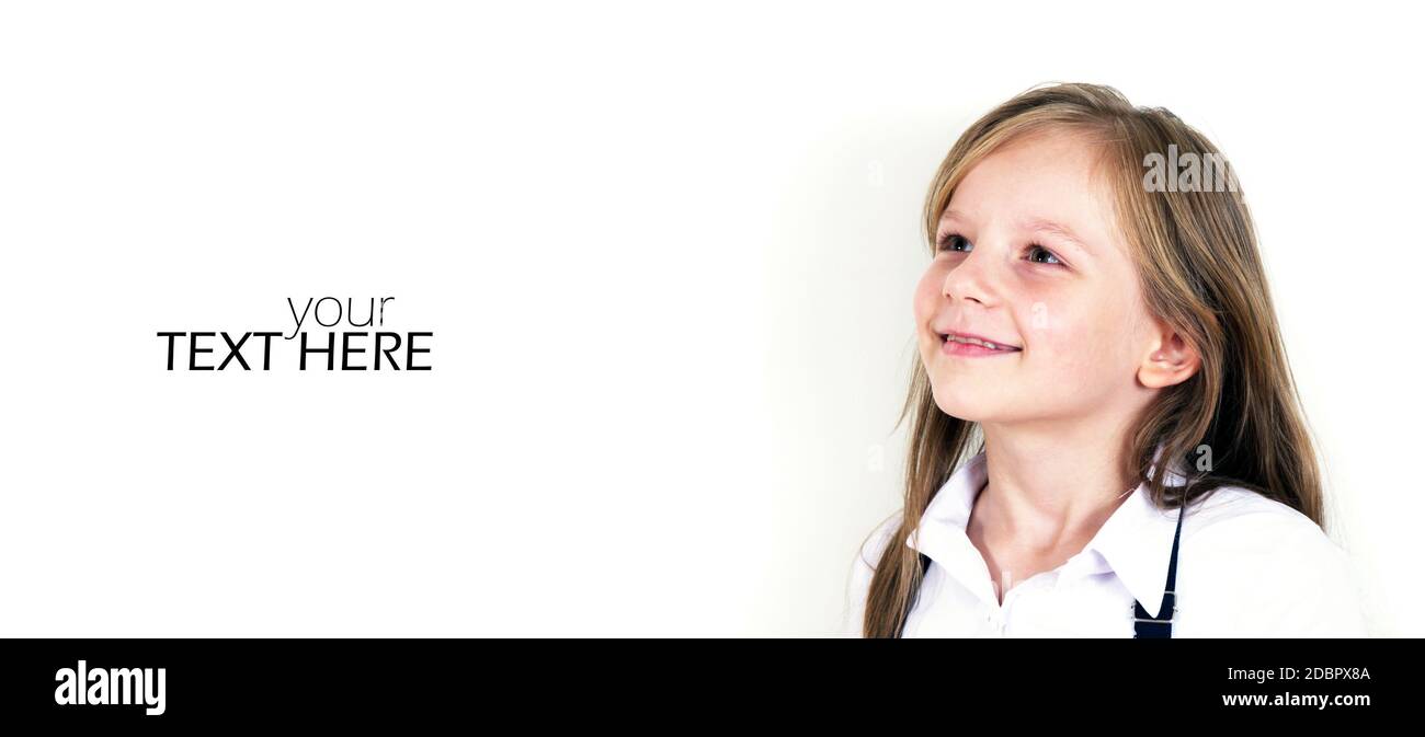 Small pupil girl with the copy space Stock Photo - Alamy