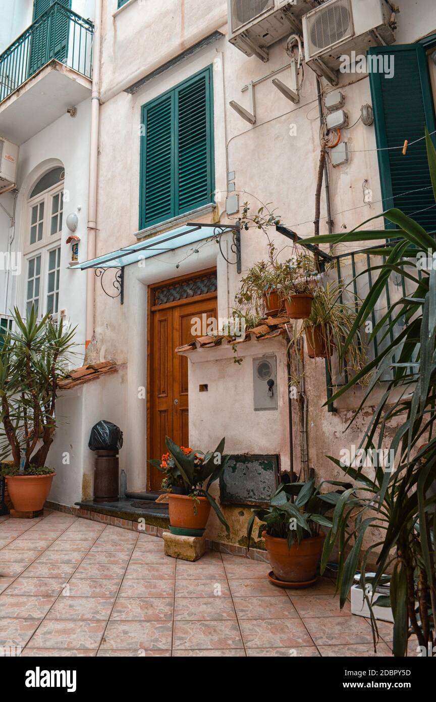 Italian traditional houses and patio Stock Photo - Alamy