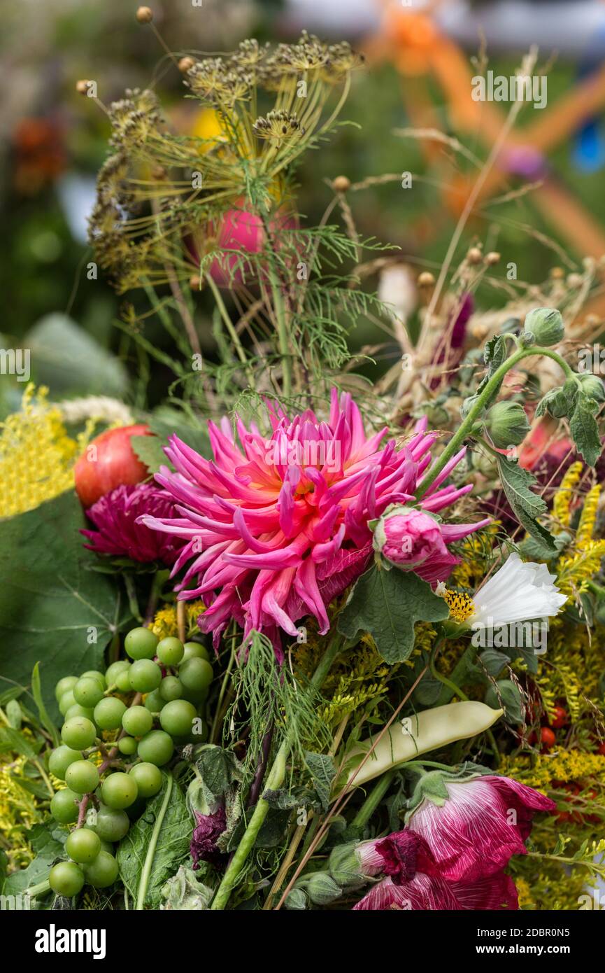 handmade beautiful bouquets from flowers and herbs Stock Photo - Alamy