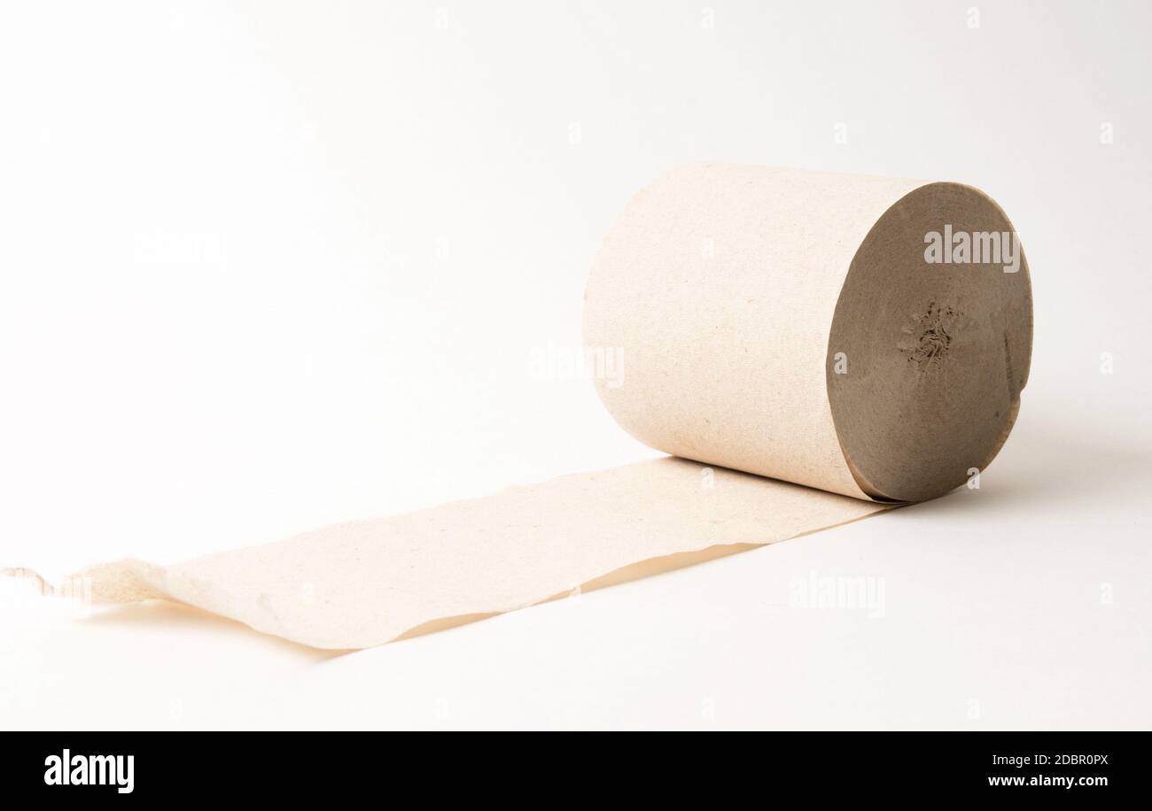 Old style toilet paper on white Stock Photo - Alamy