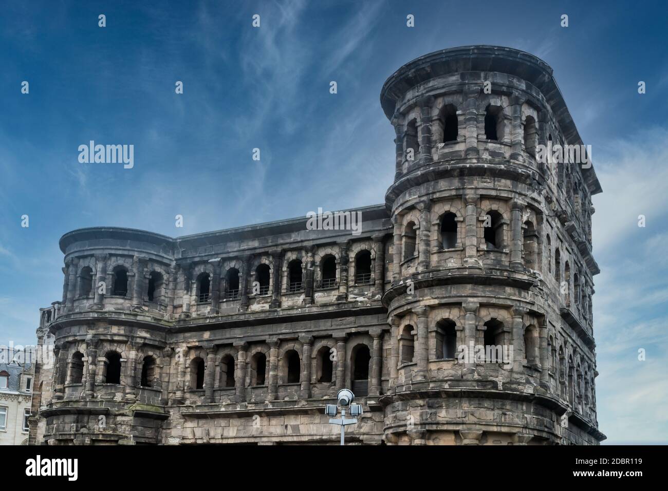 Famous Porta Nigra Monument in Trier Germany with blue sky in Summer ...