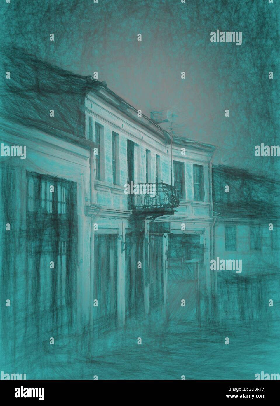 3d illustration of olt town houses Stock Photo - Alamy