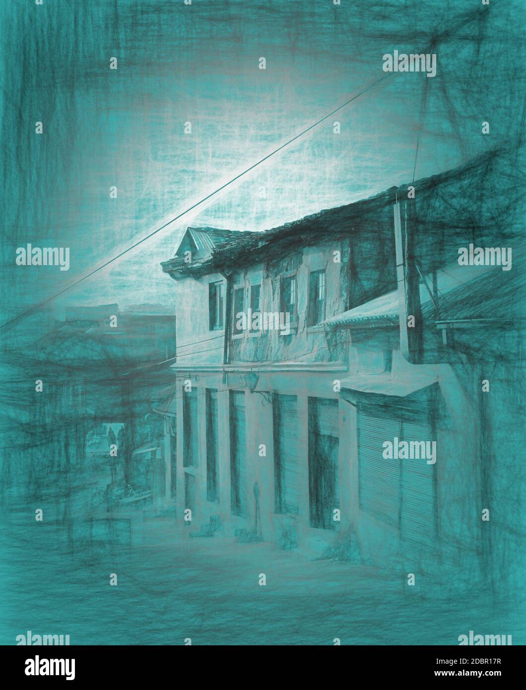 3d illustration of olt town houses Stock Photo - Alamy