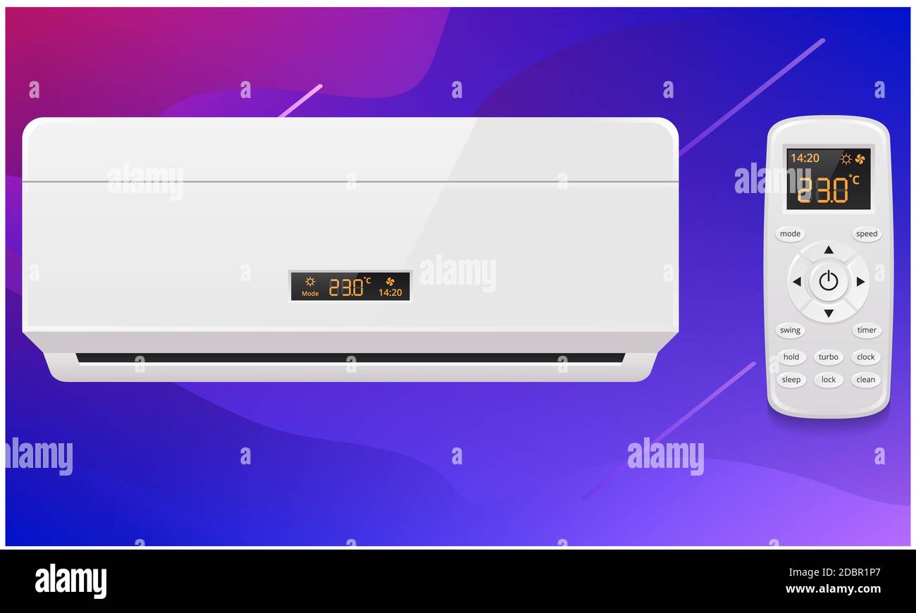 mock up illustration of air conditioner on abstract background Stock ...