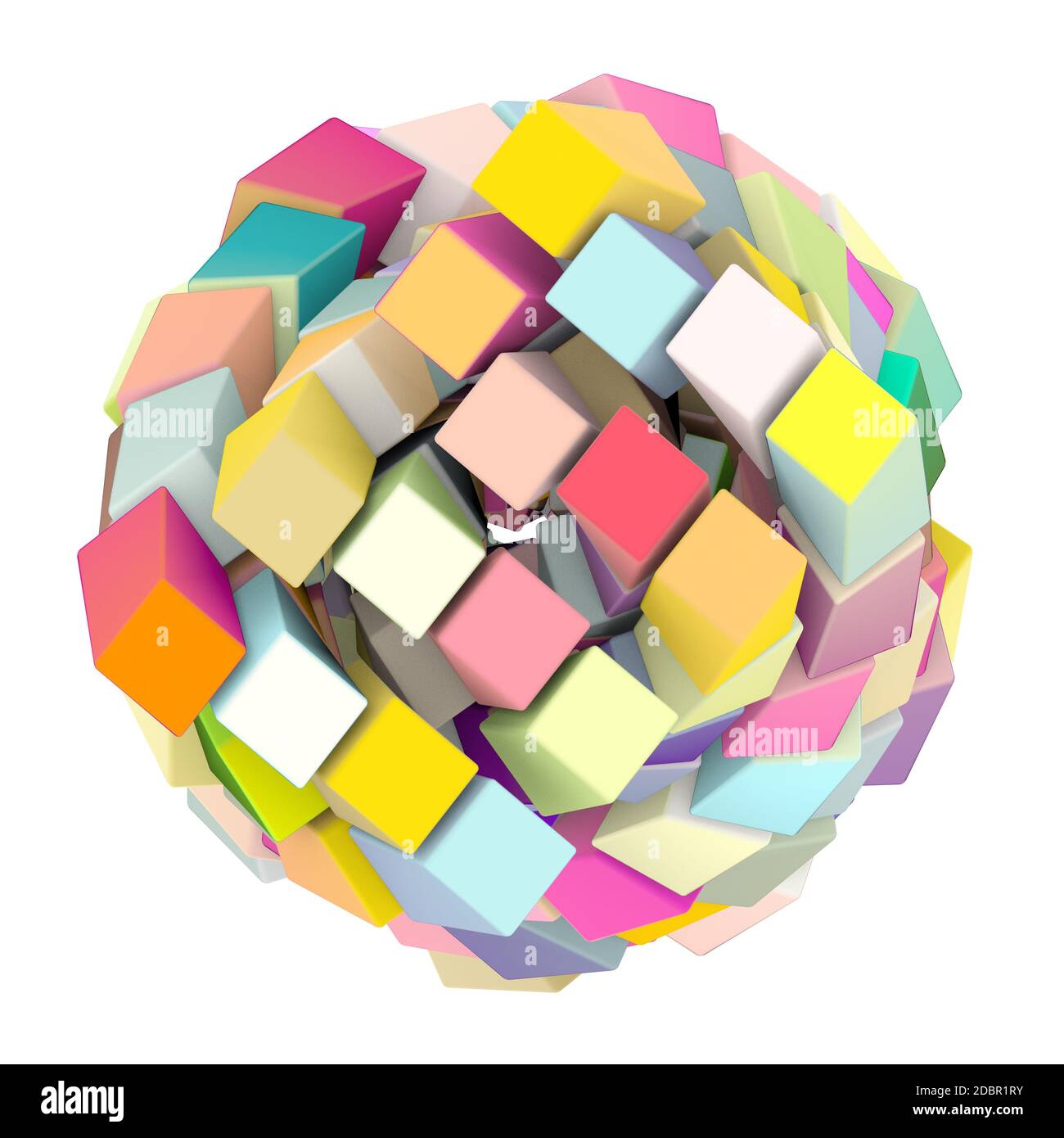 3d abstract cube ball shape in multi rainbow color Stock Photo - Alamy
