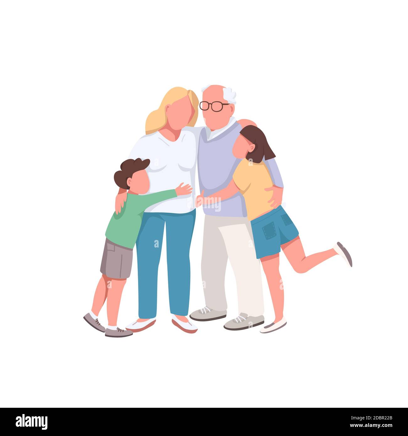 Happy family with different generations flat vector illustration Cut ...