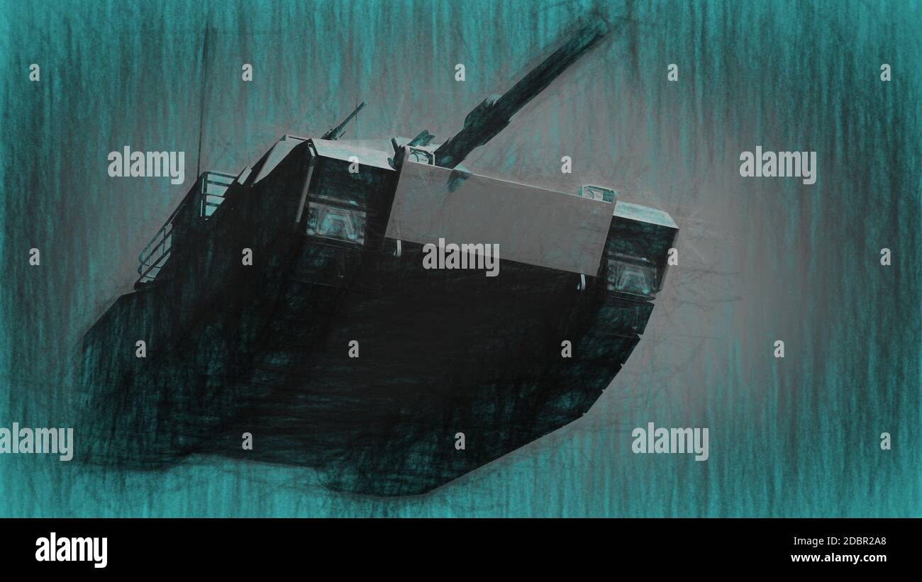 3d illustration of military Tank Stock Photo - Alamy