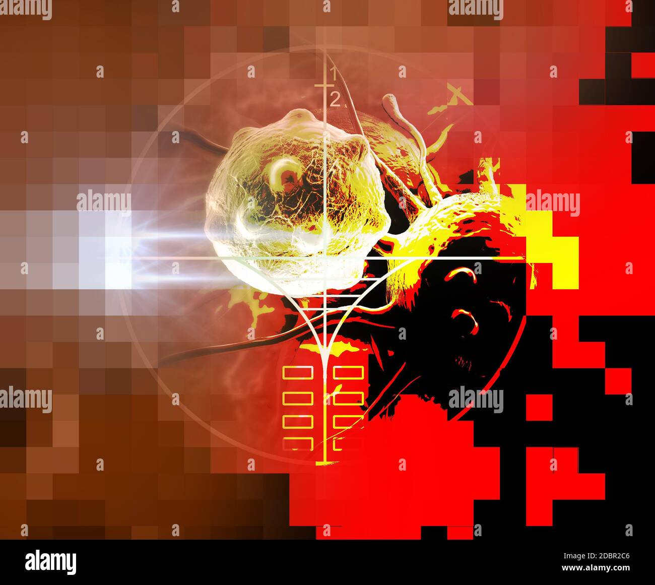 Digital 3d illustration of cancer cells in human body Stock Photo - Alamy