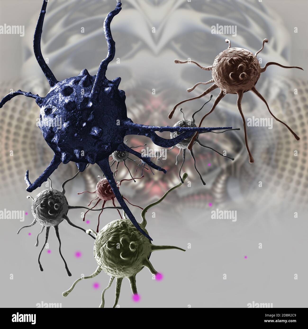 3d rendering - cancer cell in the future Stock Photo - Alamy