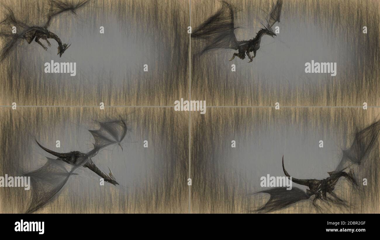 illustration of mythology creature, dragon Stock Photo - Alamy