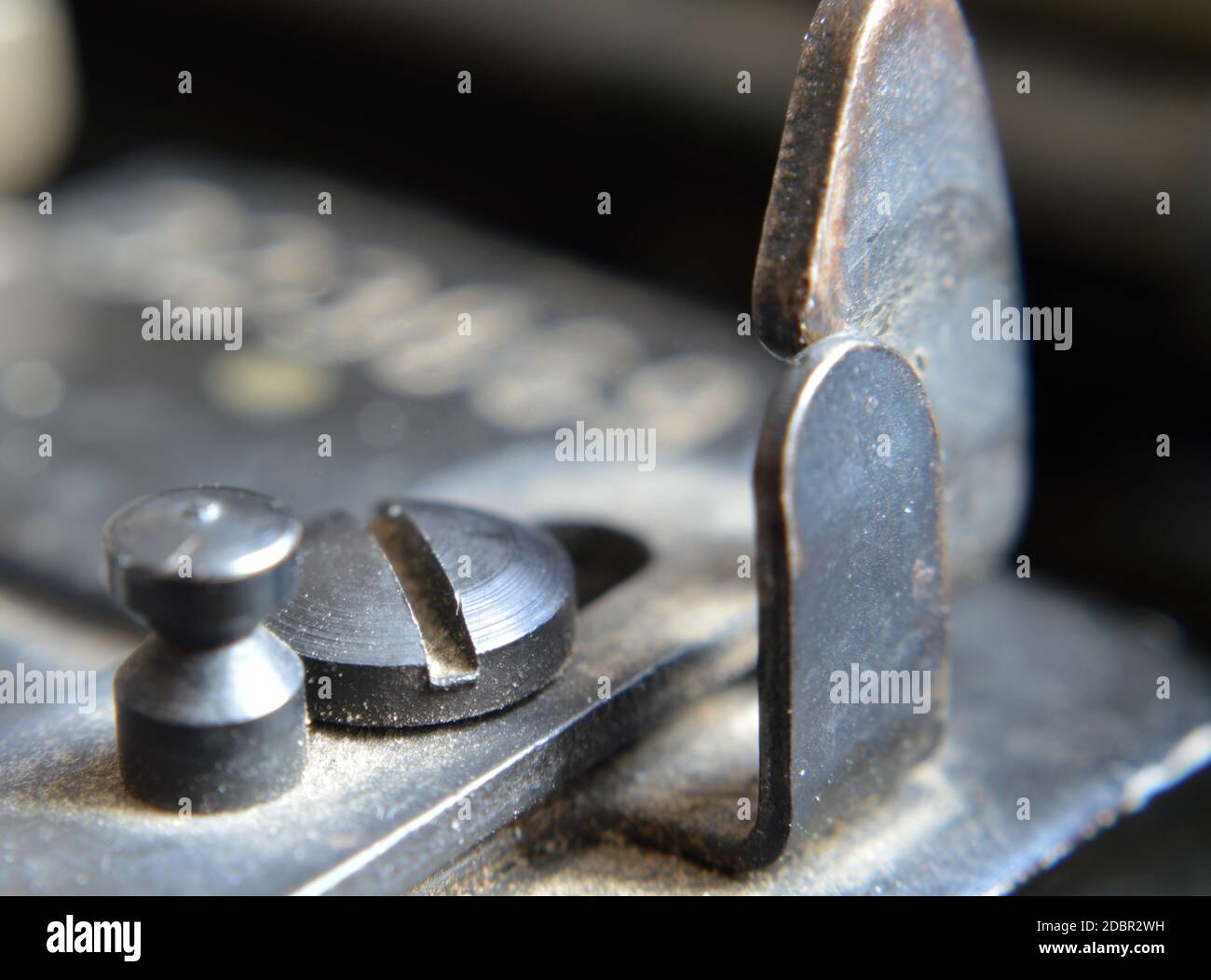 Old typewriter machine detail, typing on vintage typing machine Stock ...